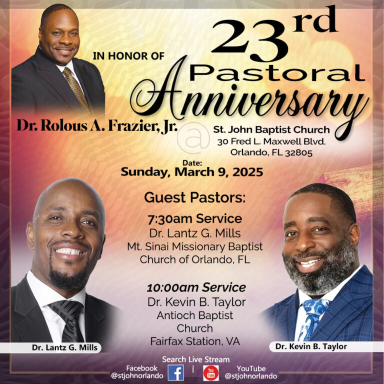 Events & Announcements – St. John Baptist Church – Orlando, FL